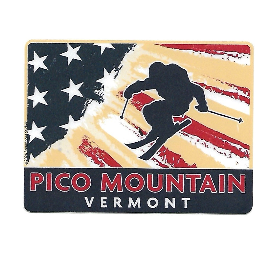 Pico Logo Abstract Flag Skier Sticker – Killington Sports