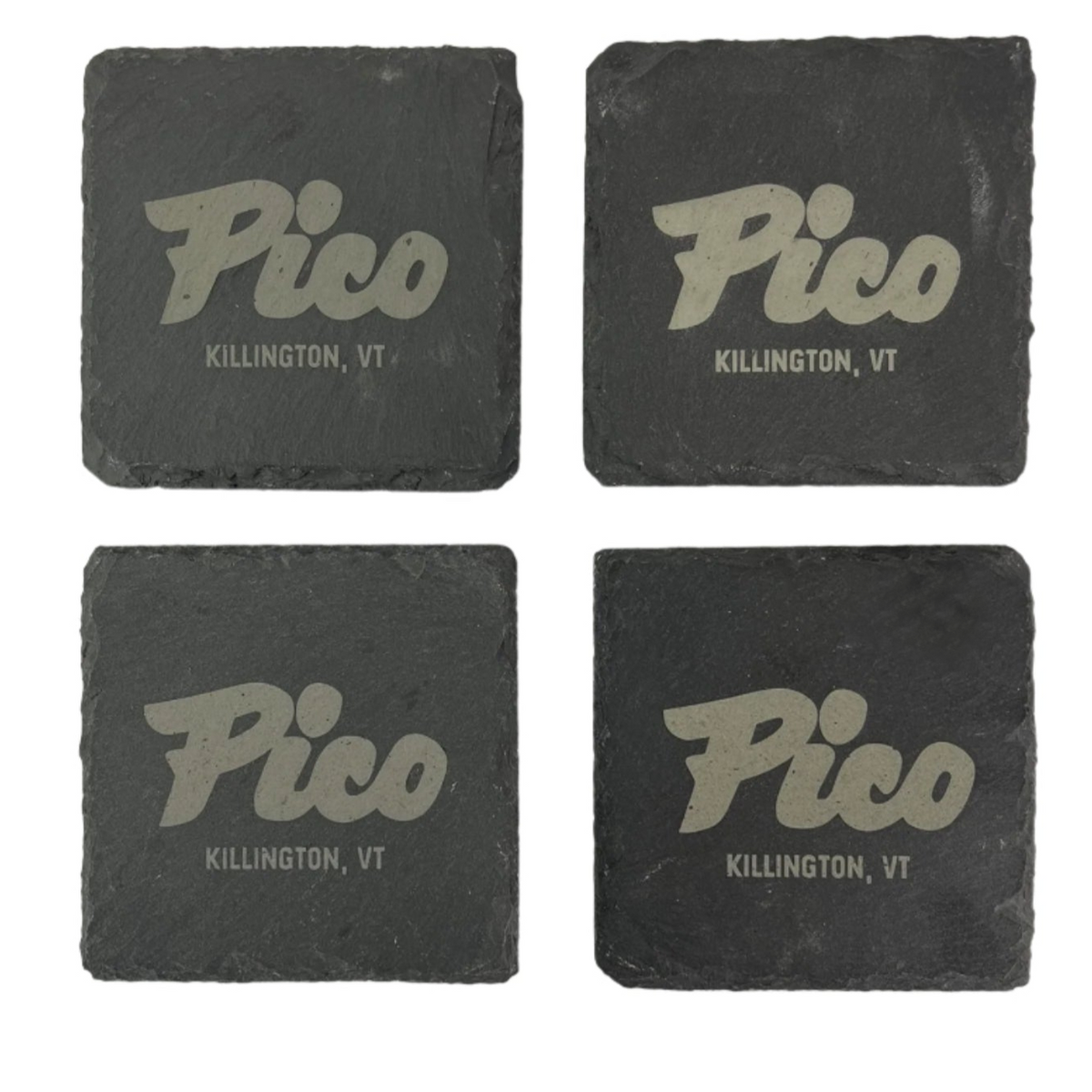 Pico Logo Slate Coasters - set of 4 – Killington Sports
